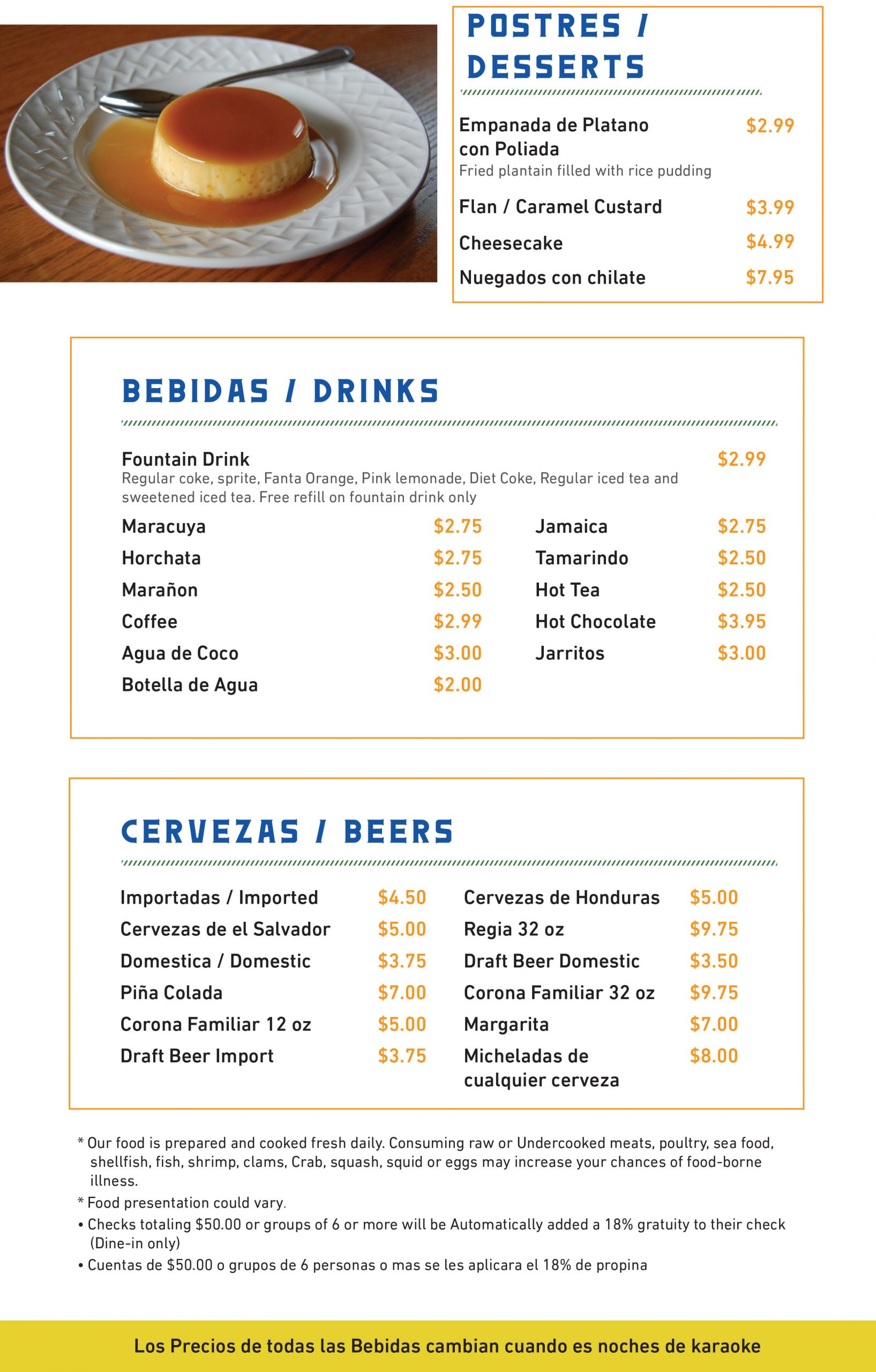 Menu – Costa Real Restaurante